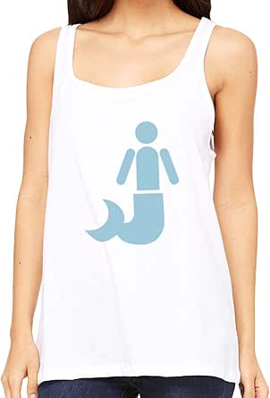 Amazon.com: Simple Merman Not A Mermaid Woman - Ladies Relaxed Tank Top ...