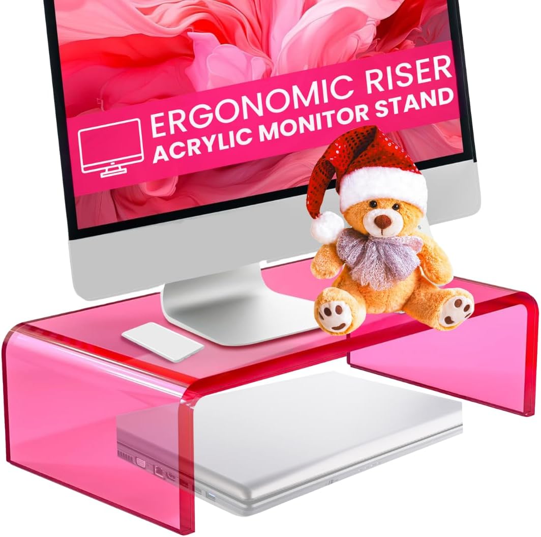 Amazon.com: NovaMode Acrylic Monitor Stand – Ergonomic Desktop ...