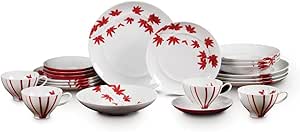 Amazon.com | Mikasa Pure Red 40 Piece Dinnerware Set, Service f ...