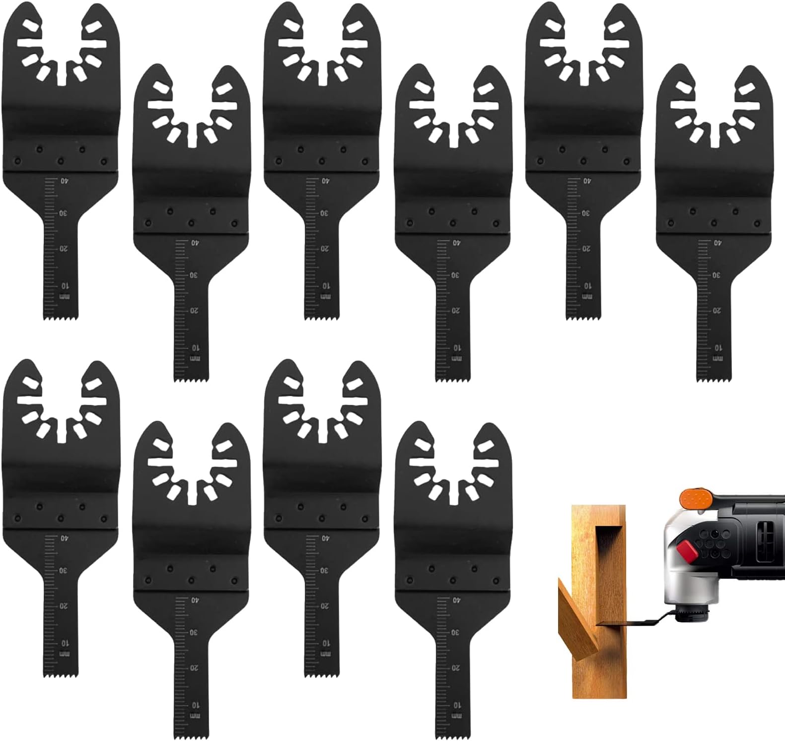10 Pack Multi Tool Blade - 10mm Oscillating Saw Blades Wood Cutting Saw ...