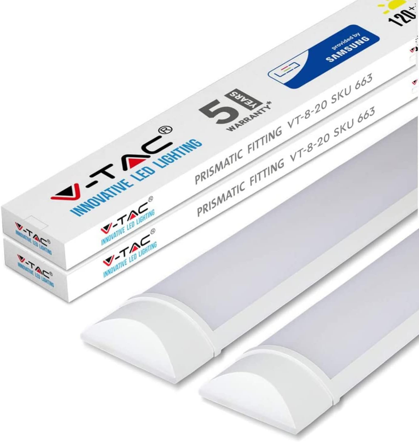 V-TAC LED Batten Light | 20W 2Ft LED Tube Lights 4000K Day White | Wall ...