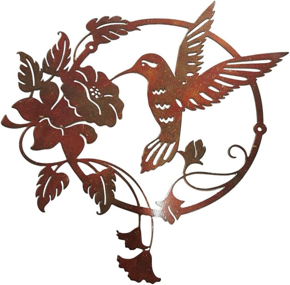 Prettyia Metal Animals Bird Wall Art Decor for Garden Fence Yard Garden ...