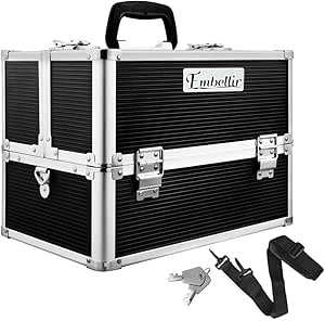 Embellir Makeup Case, Aluminium Lockable Beauty Cases Suitcase Make Up ...