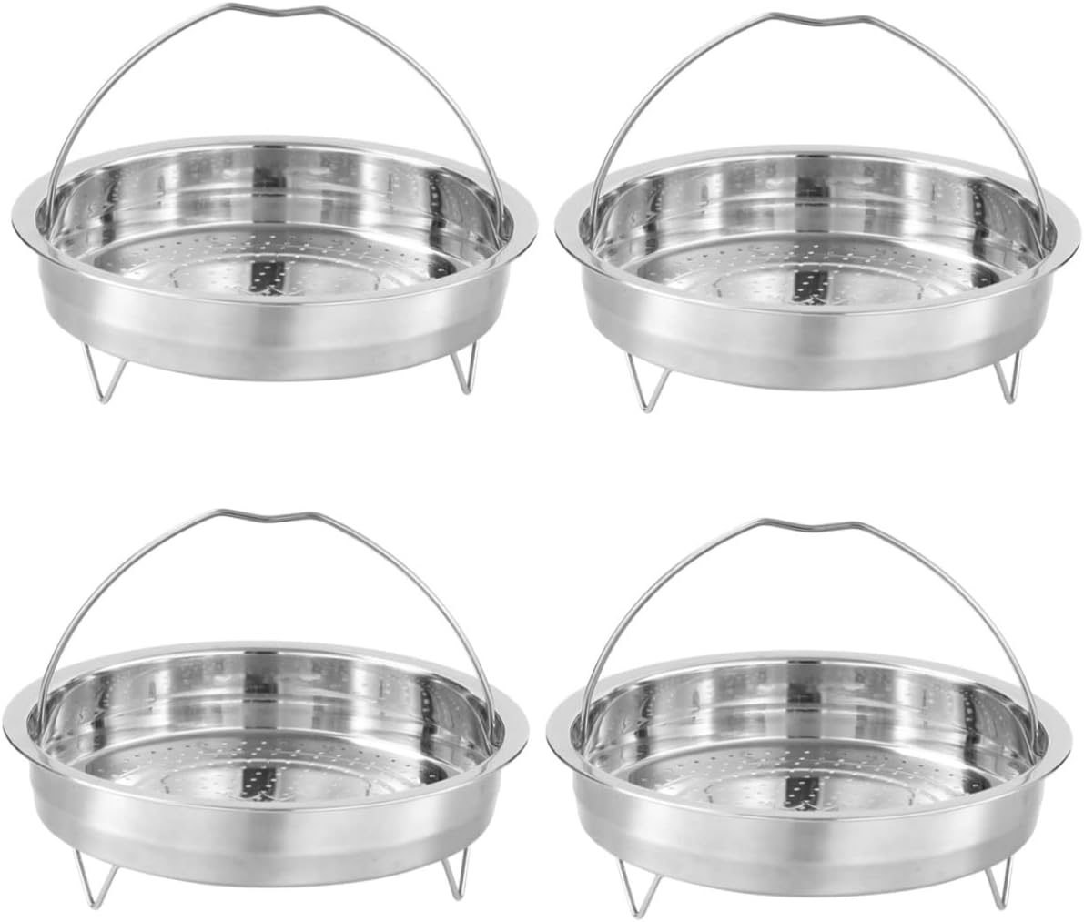 ANSNOW 4Pcs Stainless Steel Steamer Rack, Fry Pan Steamer Buns Steamer ...