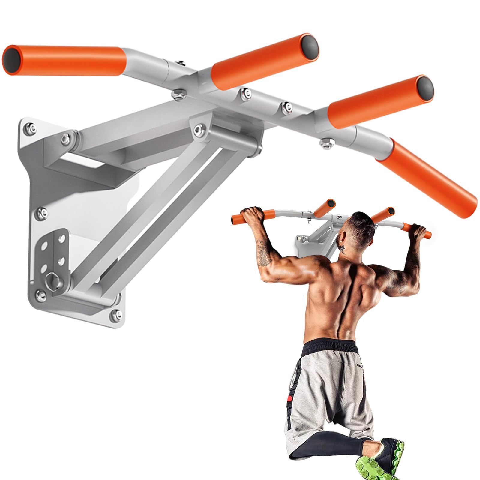 Snapklik.com : TOBWOLF Space Saving Foldable Wall Mounted Pull Up Bar ...