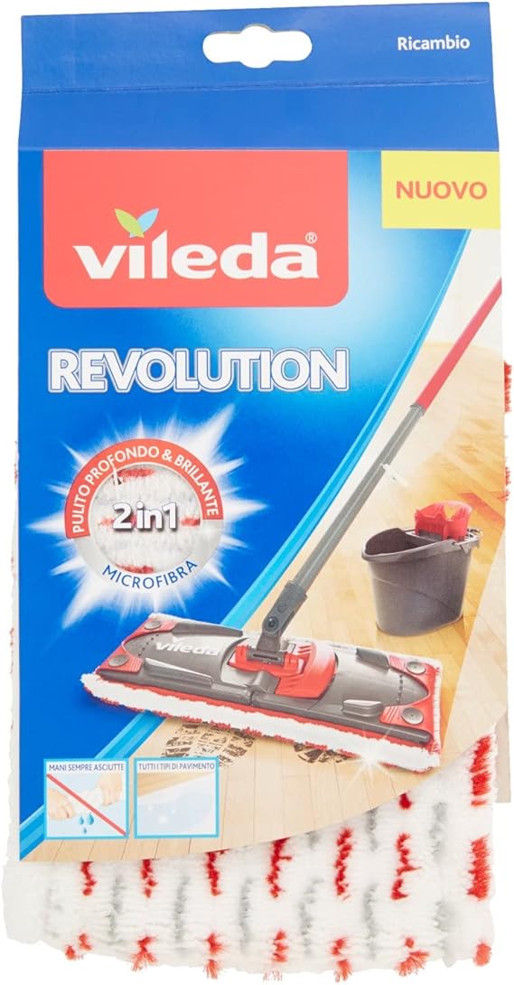 Vileda Revolution Panno Ricambio 2 in 1 in Microfibra : Amazon.it: Casa ...