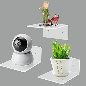 Amazon.com: 3 Pack Small Floating Shelves - 4'' Acrylic Mini Wall Shelf ...