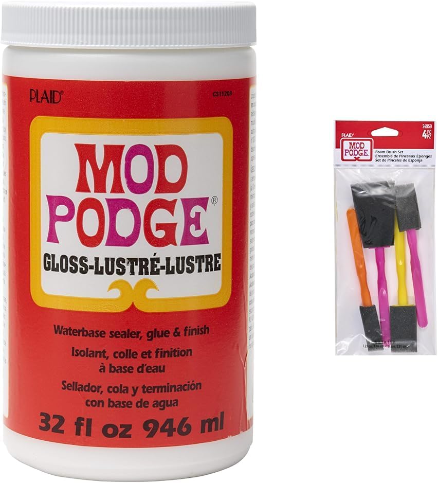 Mod Podge CS11203 Gloss Waterbase Sealer, Glue and Finish - 32 oz & Mod ...