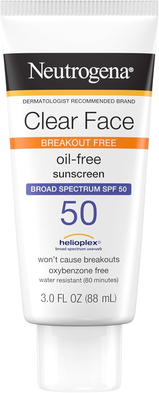 Amazon.com: Neutrogena Clear Face Sunscreen Lotion for Acne-Prone Skin ...