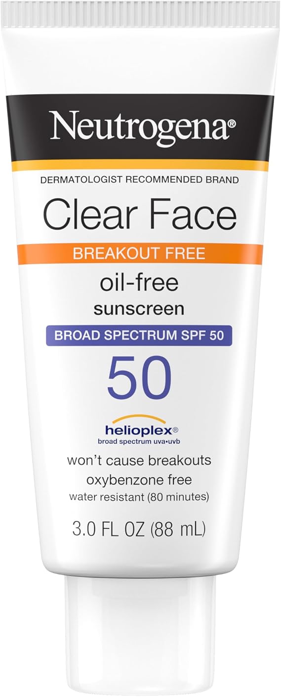 Amazon.com: Neutrogena Clear Face Sunscreen Lotion for Acne-Prone Skin ...
