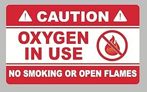 Amazon.com : 3x5 inch 10PCS Oxygen in Use Stickers Warning Sticker ...