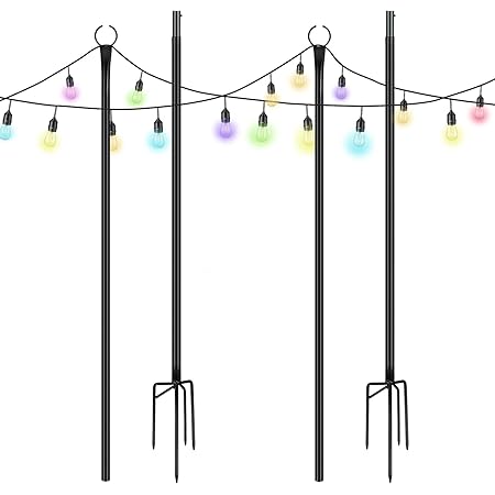 Amazon.com: Holiday Styling String Light Pole - Outdoor Metal Poles ...