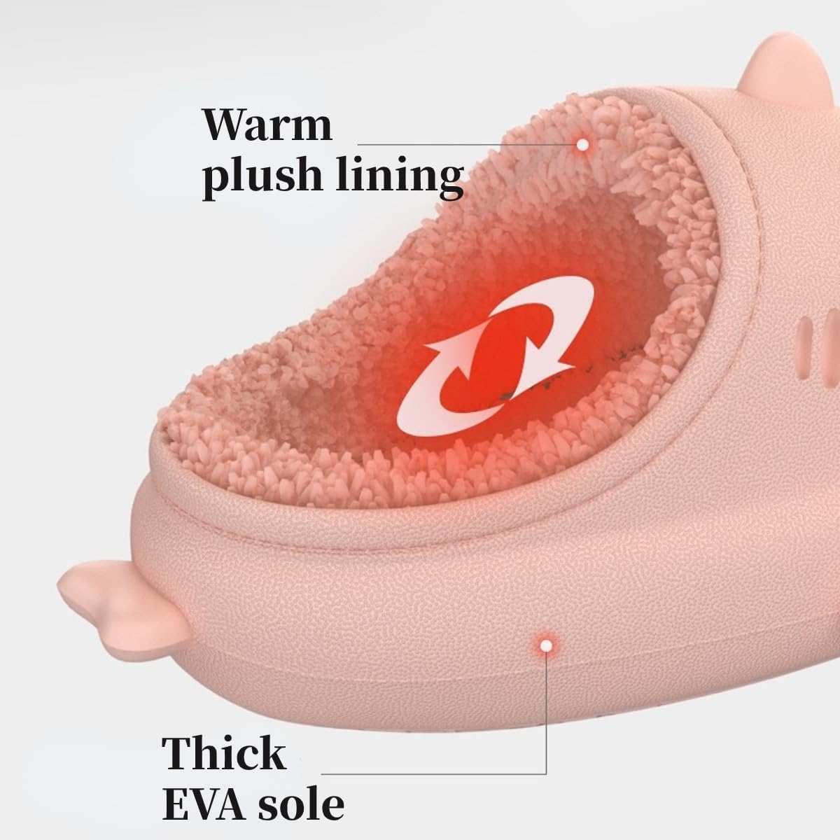 Shark Fuzzy Slippers Women Men Cute Cartoon Plush Fluffy House Shoes ...