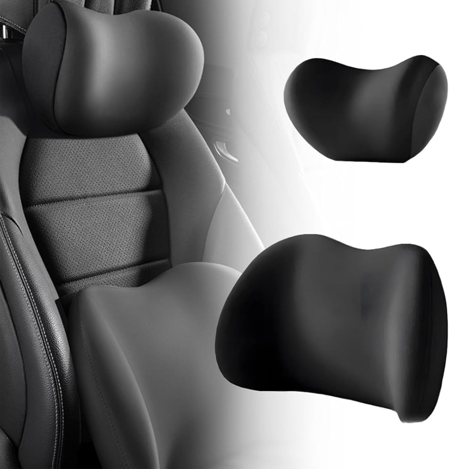 SKNFFF Driver's Seat Lumbar Support Pillow and Car Headrest Neck Pillow ...