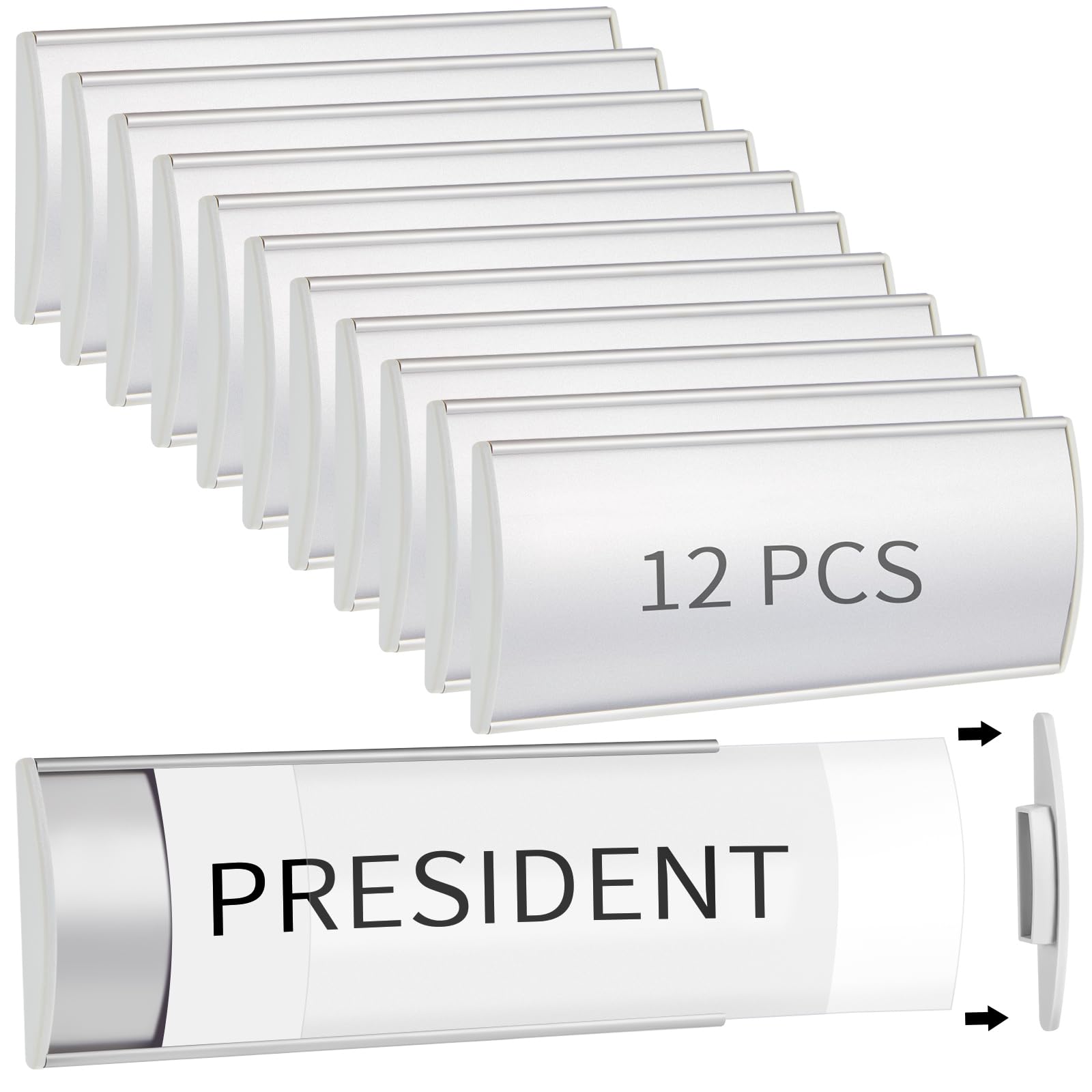 Therwen 12 Pcs Door Name Plate Holder 8'' x 3'' Sturdy Wall Mount Door ...