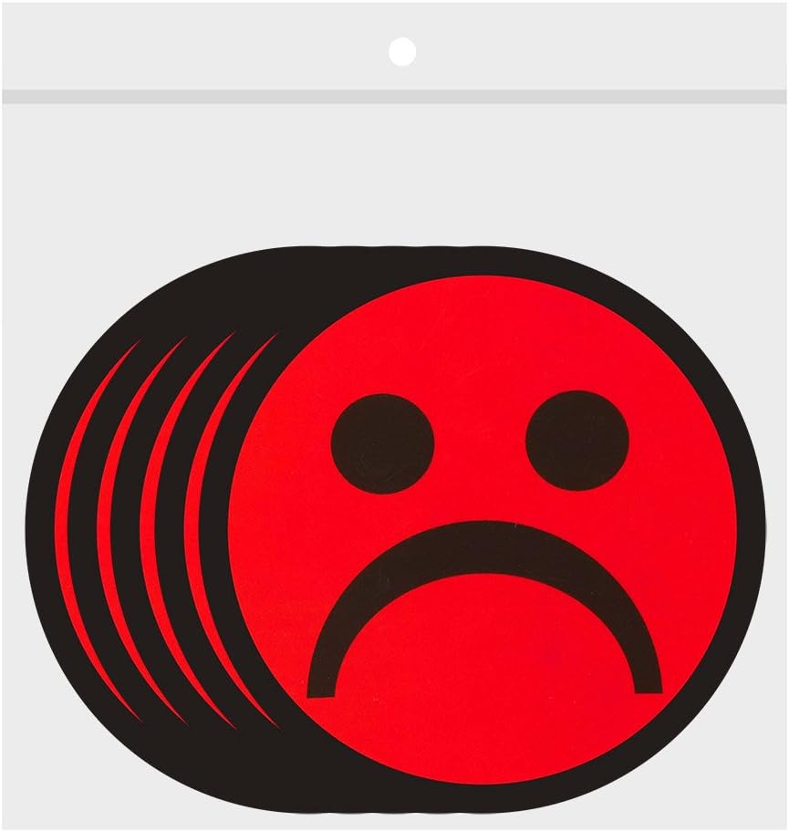 Sad Smiley Magnets – Red – 5 Magnets – 2 Inch – Whiteboard Magnets at ...