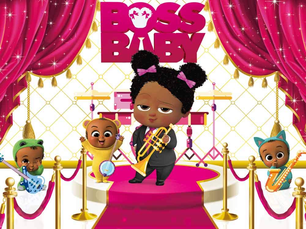 Buy Boss Baby Backdrop, for Girl, Pink Baby Shower, Backgrounds ...