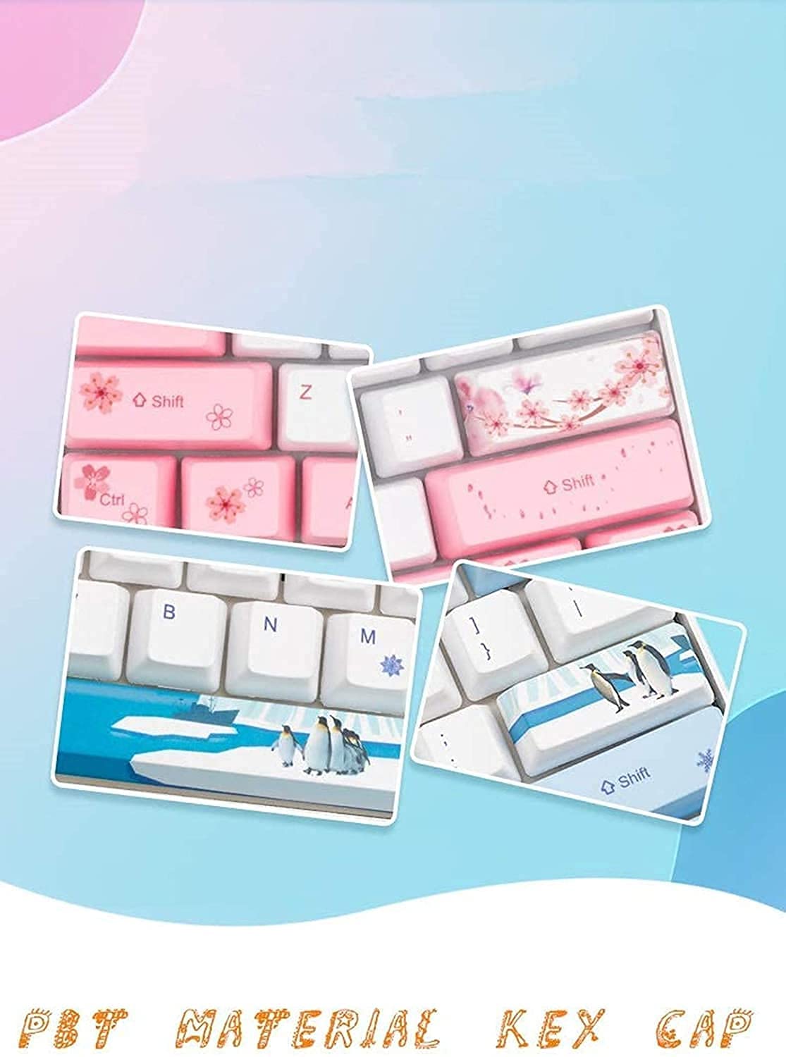 ZMX Cherry Blossom 61 Mechanical Keyboard,Hot Swappable 60％Compact ...