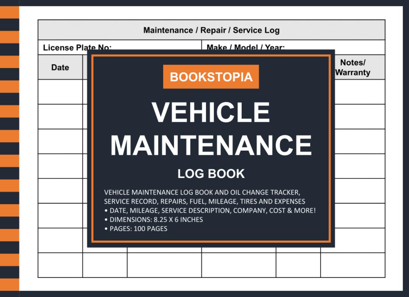 Vehicle Maintenance Log Book: Simple Car Maintenance Log Book and Oil ...