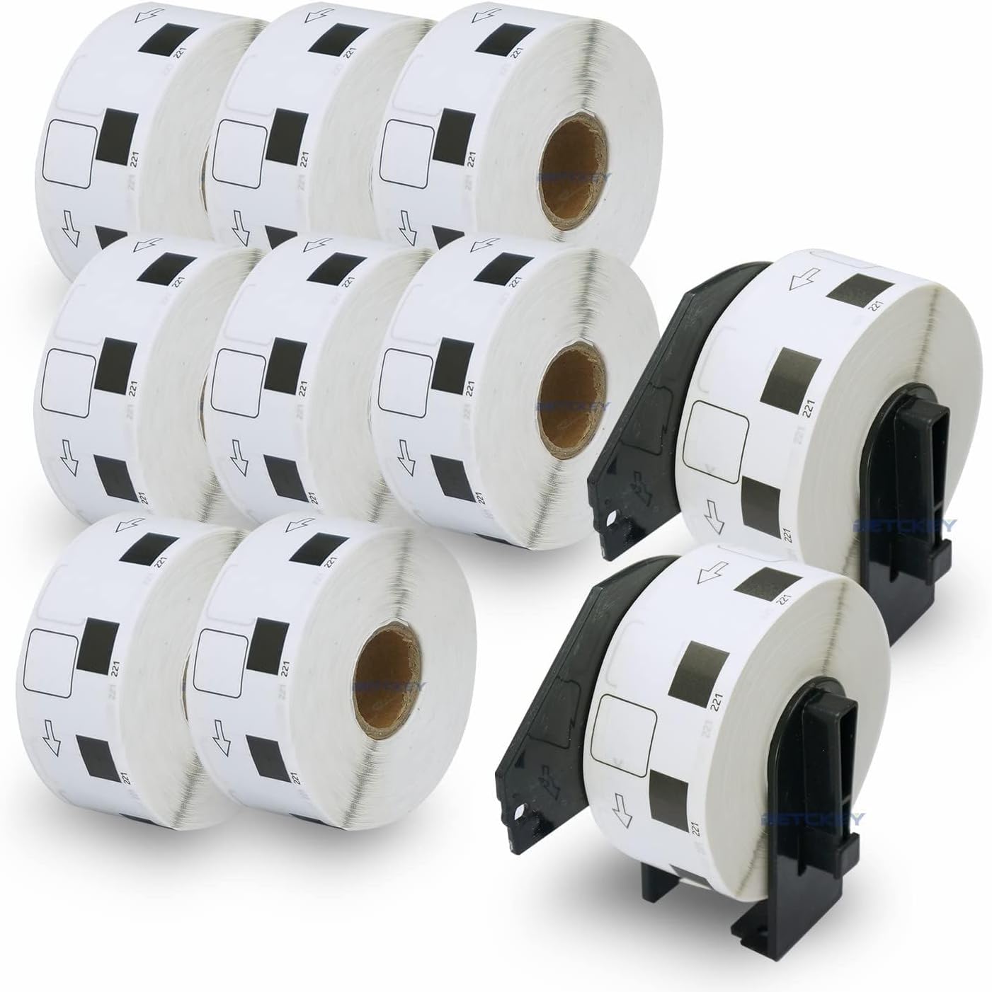 Inko 10 Rollos Etiqueta Dk2210 1 Portarollos Reutilizable