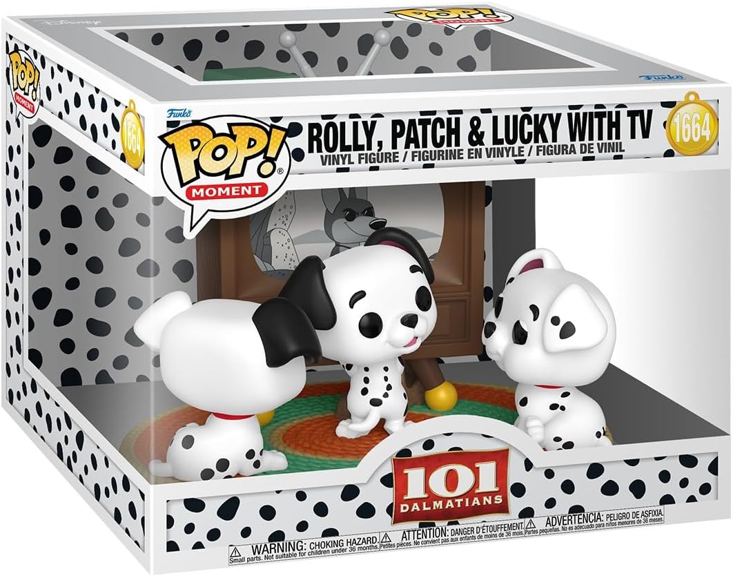Funko Pop! Moments: Disney - 101 Dalmatians - Rolly, Patch & Lucky with TV - Collectable Vinyl ...