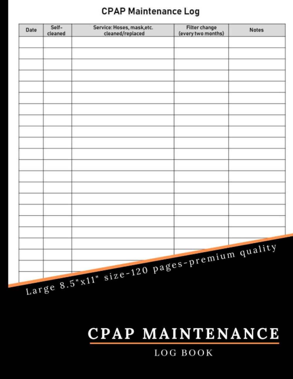 CPAP Maintenance Log Book: keep track of maintenance of respiratory ...