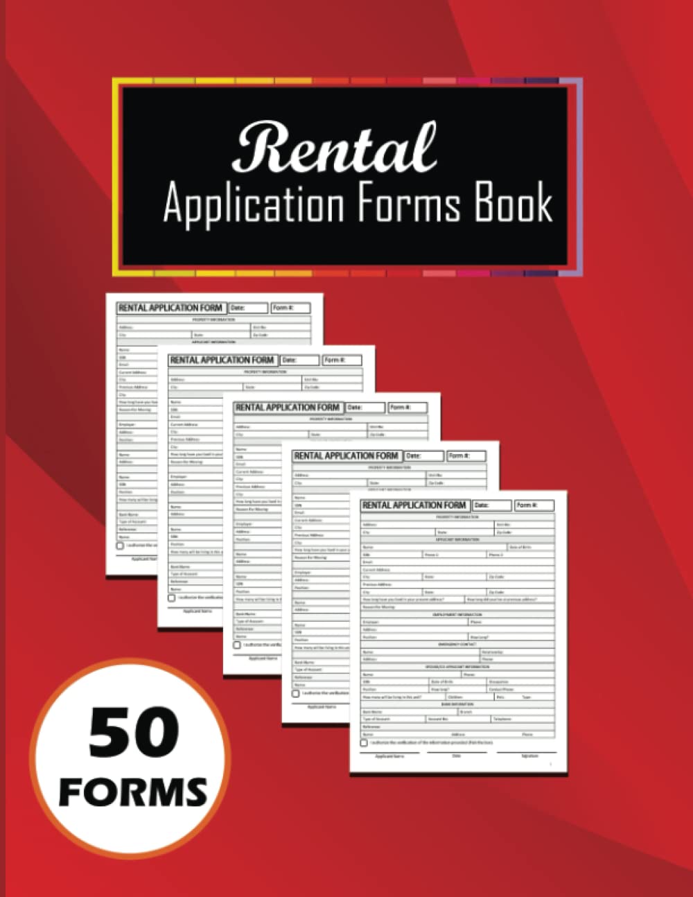 Rental Application Forms Book: 50 Form Book | Residential Lease ...