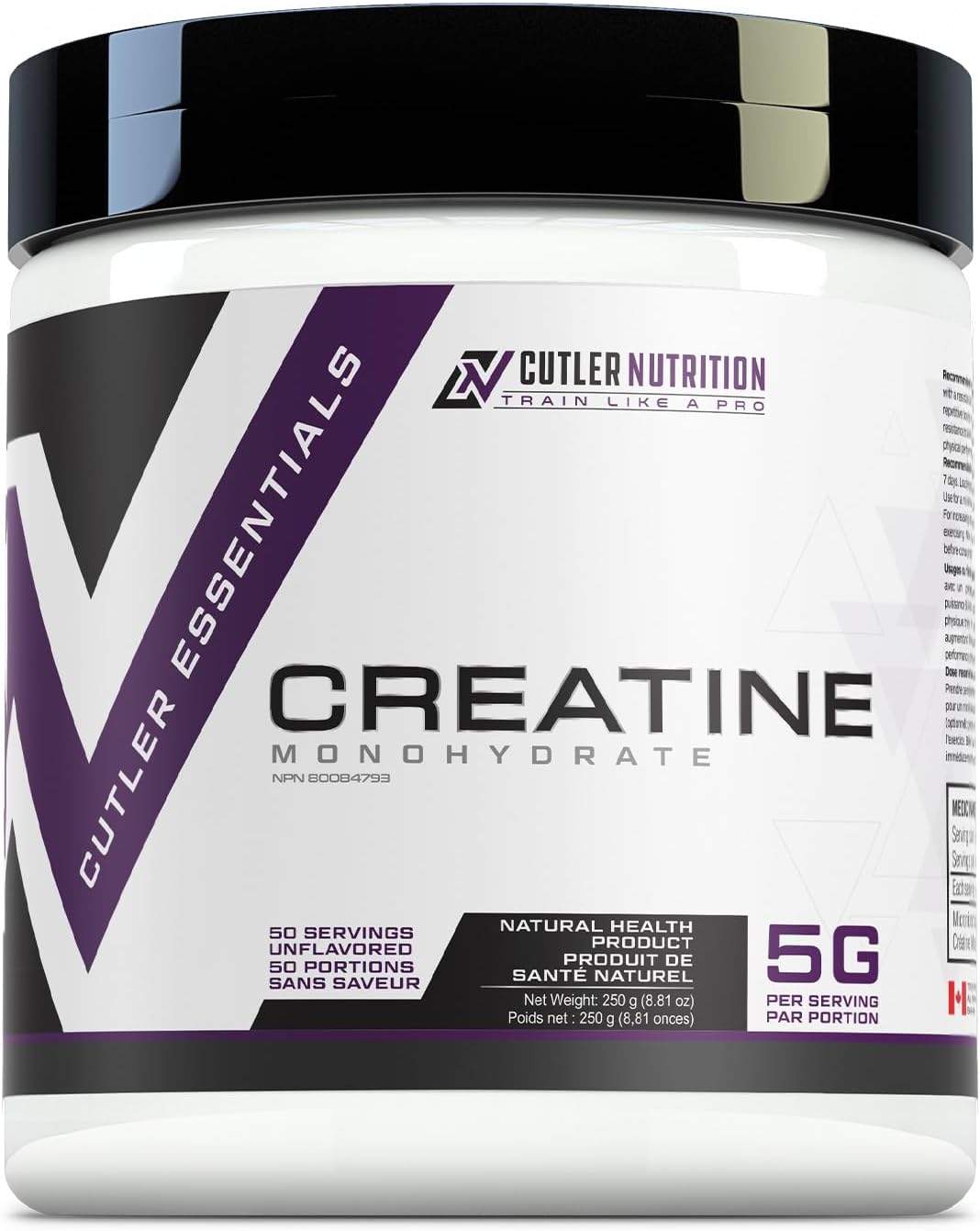 Cutler Nutrition Creatine Monohydrate Powder 5000mg Pre and Post ...