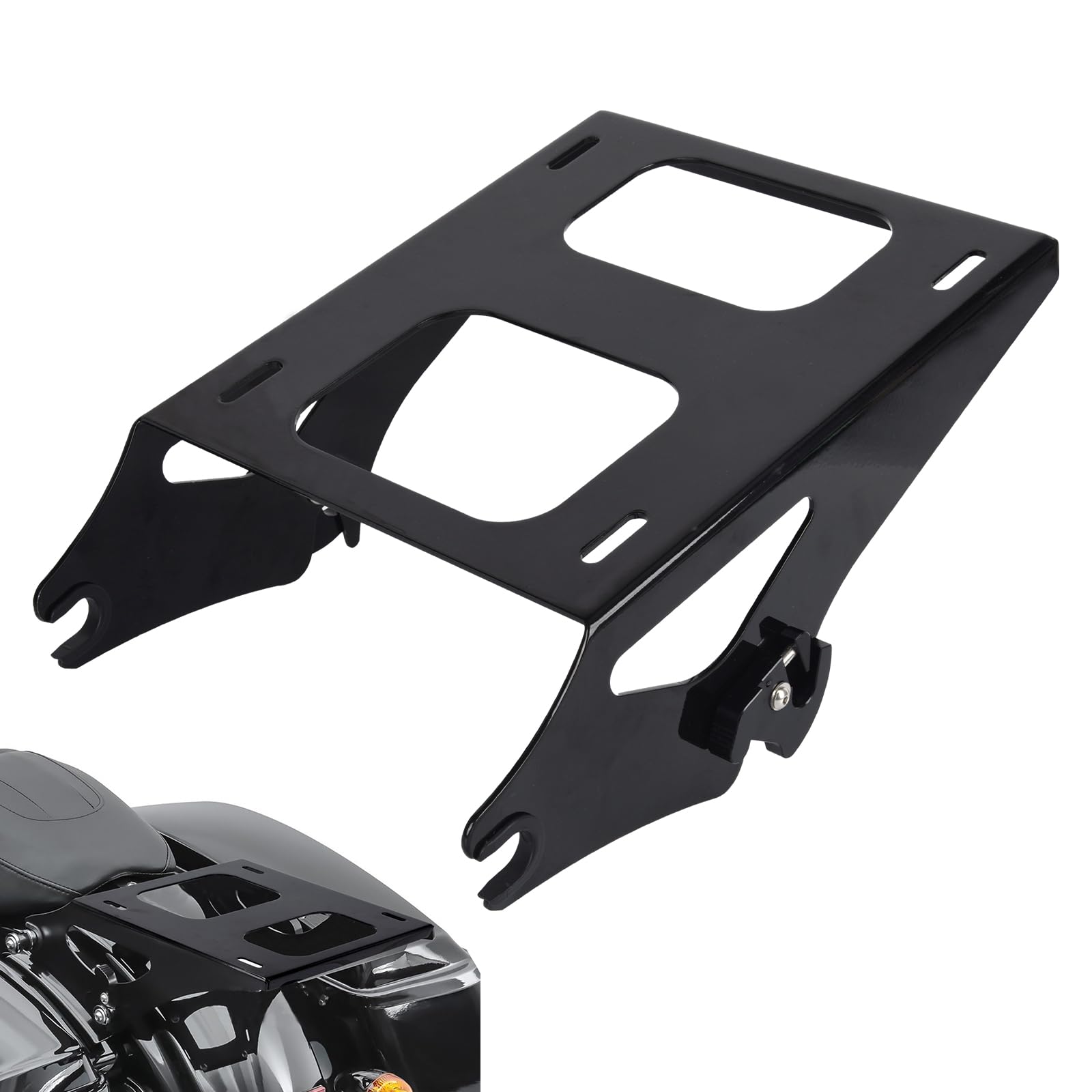 Amazon.com: Tour Pack Mount, Tour Pack Bracket, Black Detachable Two Up ...