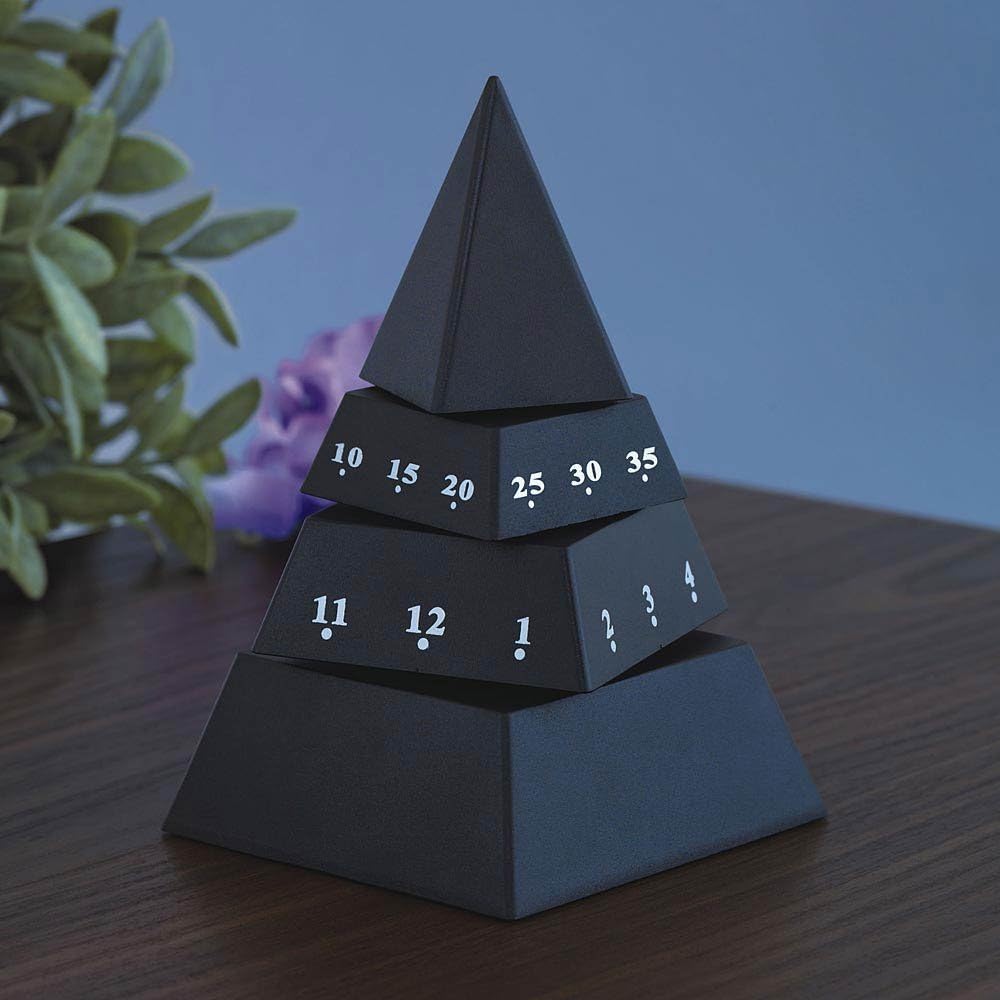 Bits and Pieces - Unique Pyramid Clock Sculpture - Moving Desktop ...