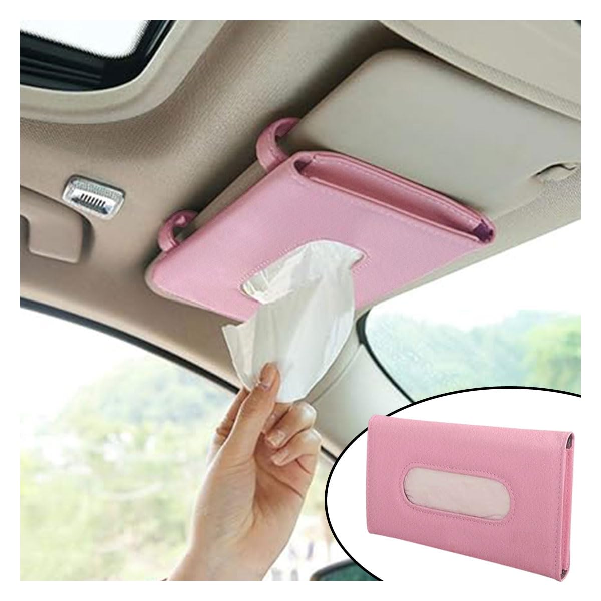 Amazon.com: Car Tissue Holder, Premium PU Leather Hanging Tissue Box ...