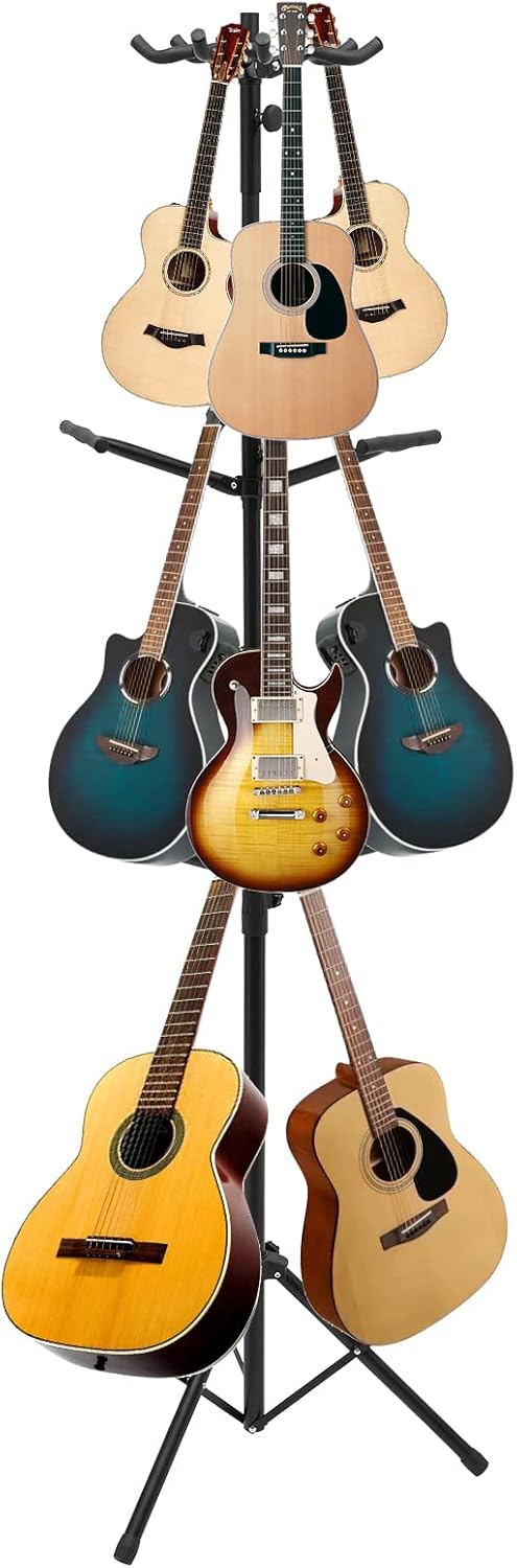 Amazon.com: TFCFL Multi Guitar Stand Rack Vertical Style, 3-Tier ...