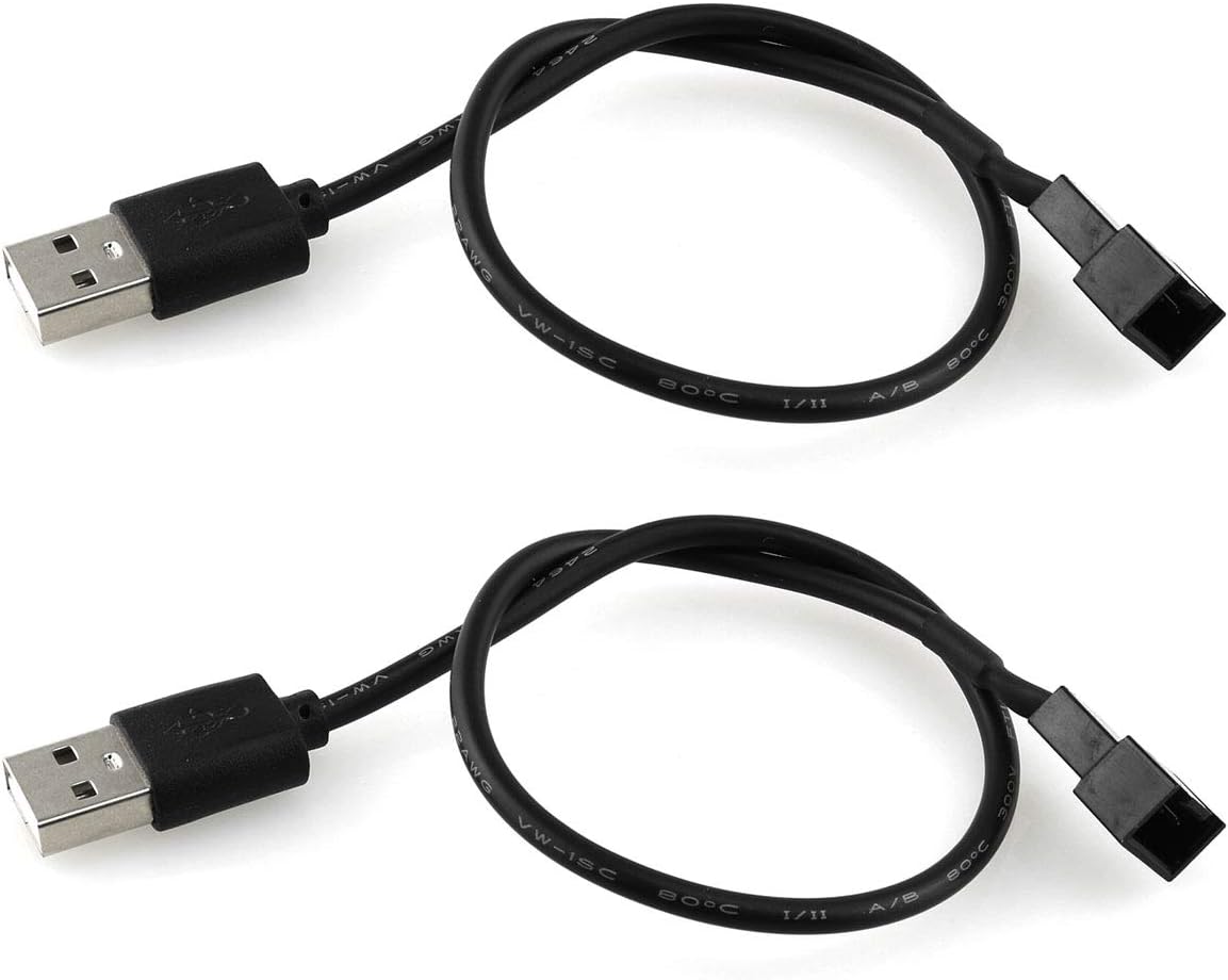 Amazon.com: DGZZI USB to 3Pin Cable 2PCS 30cm/12Inch USB to 3-Pin PWM ...