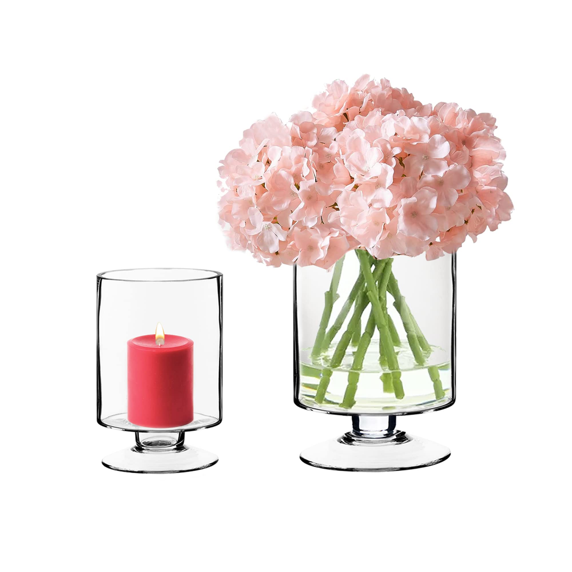 Amazon.com: CYS EXCEL Glass Hurricane Pillar Candle Holders (H:6" W:3. ...