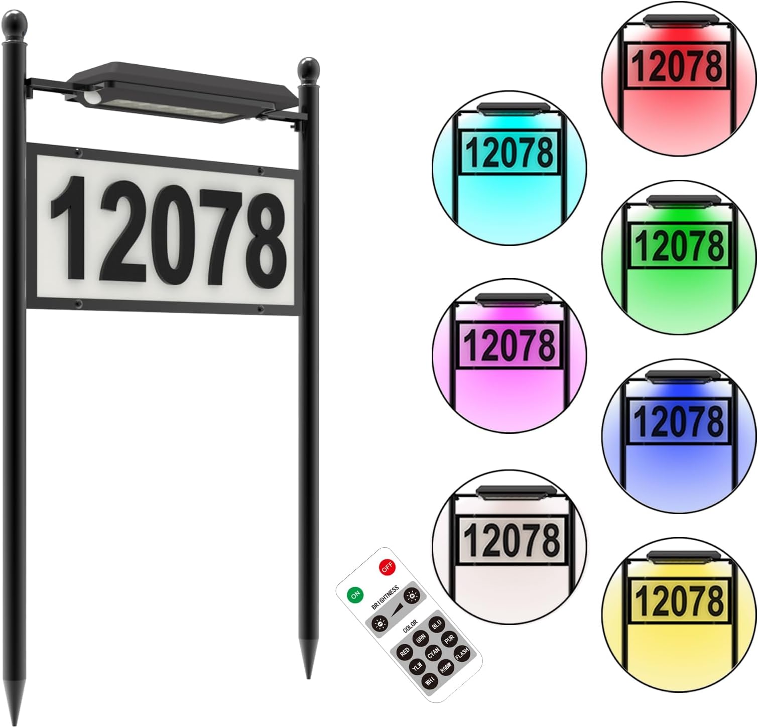 Amazon.com: Solar Powered Lighted Address Number Sign for House ...