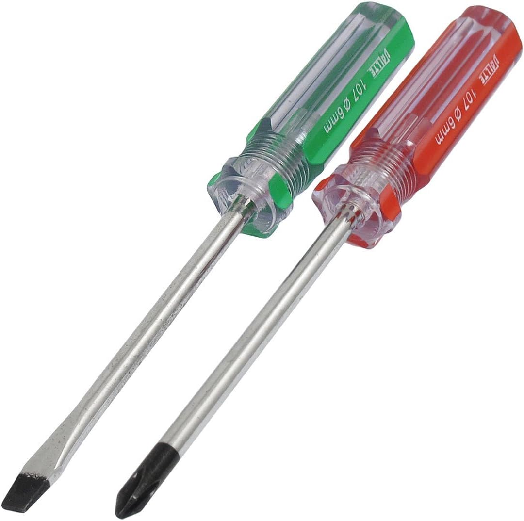 uxcell 2 Pcs Red Green Plastic Handle 6mm Tip Slotted Phillips ...