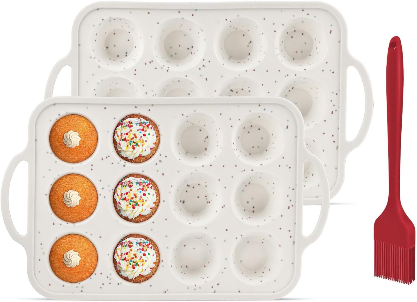 Amazon.com: Redfly Silicone Mini Muffin Pan, 24 Cup Cupcake Pans & Egg ...