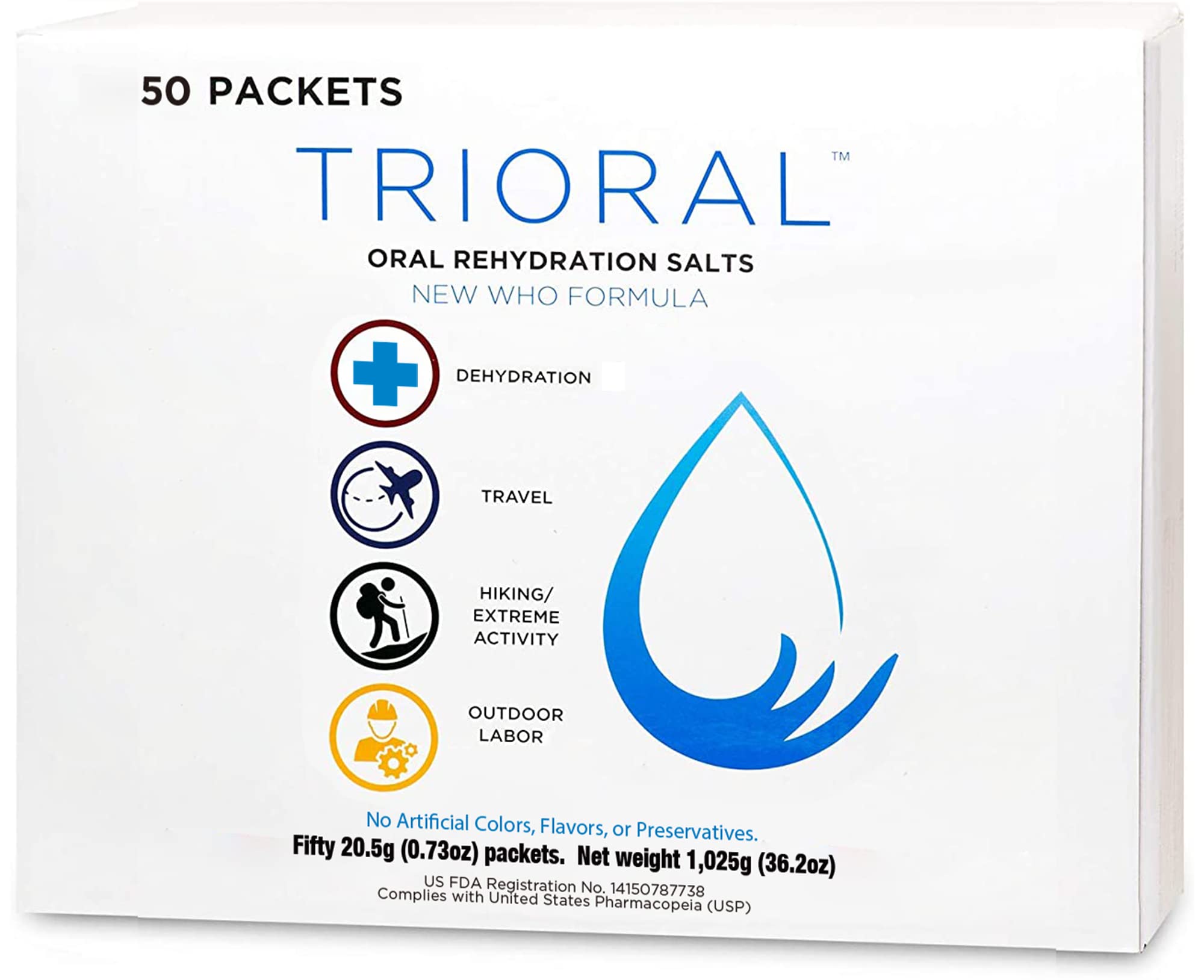 Buy Oral Rehydration Salts ORS (50, One Liter Packets/Box) World ...
