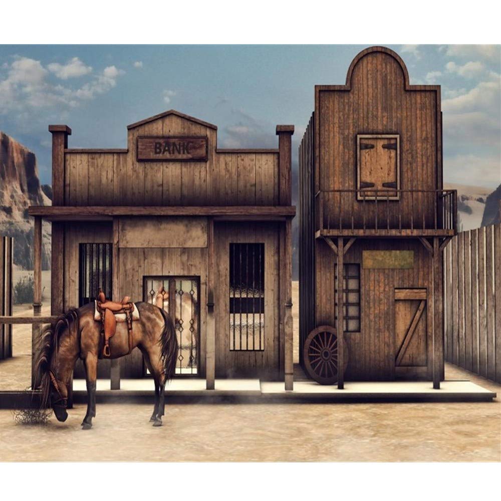 Buy OFILA Wild West Backdrop 10x8ft Horse Western Bank Photography ...