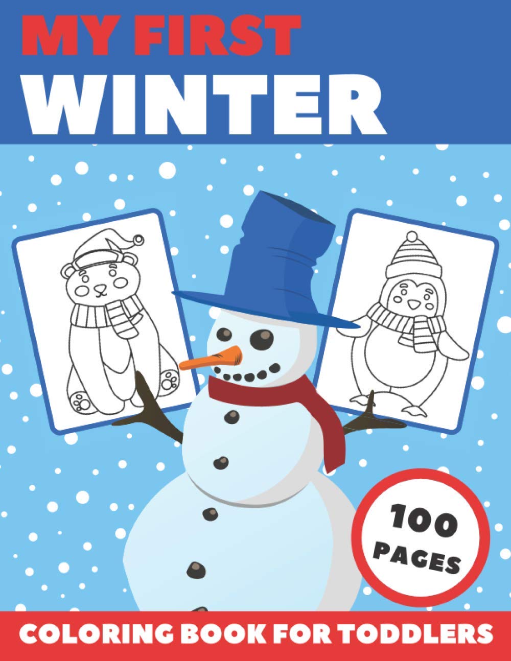My First Winter Coloring Book For Toddlers: Big and Simple Jumbo Images ...