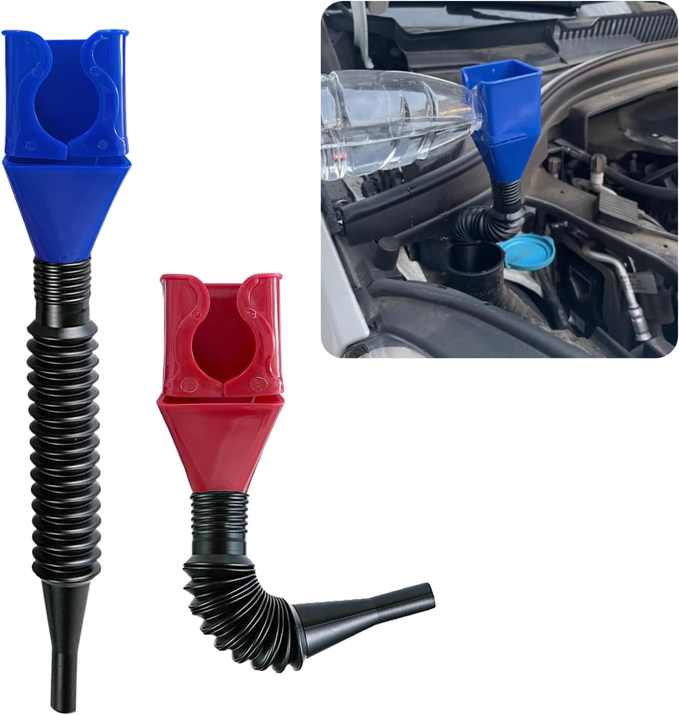 Amazon.com: Kewucn 2 PCS Car Flexible Draining Oil Snap Plastic Funnel ...
