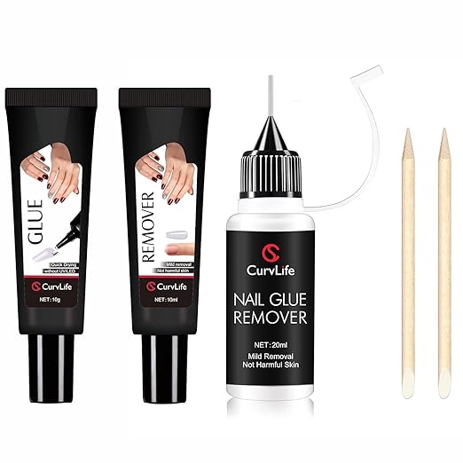 Amazon.com: 10g Semi Solid Nail Glue Kit and 20ml Pinpoint Nail Glue ...