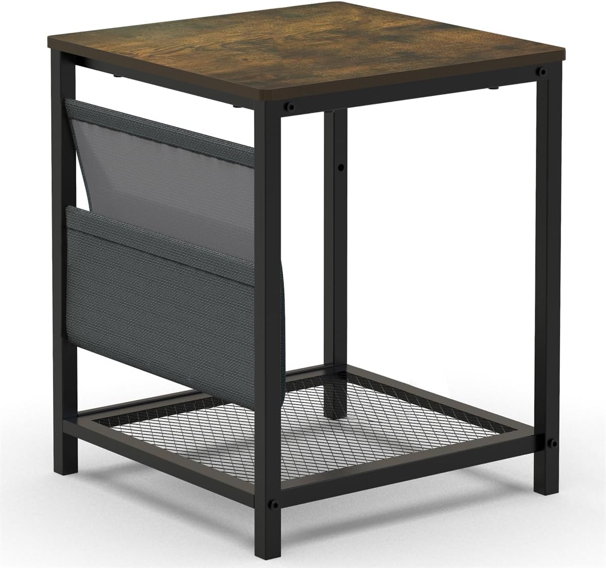 Amazon.com: Square Side Table 2 Tier End Table with Storage Bag ...