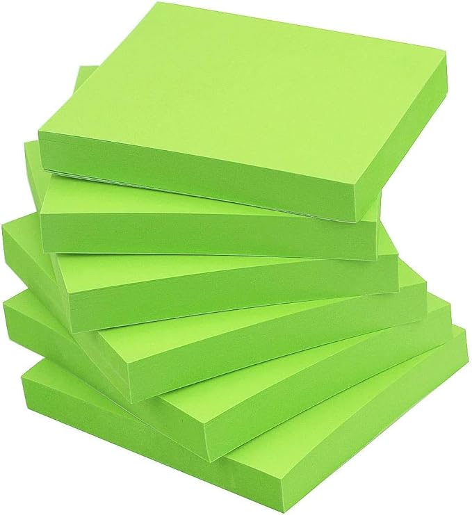 Early Buy 3x3 Sticky Notes Color Self-Stick Notes 6 Pads/Pack (Green ...