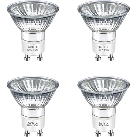 Ahevo GU10 120V 50W Halogen Bulb MR16 Glass Cover GU10+c Bulb 2700k ...