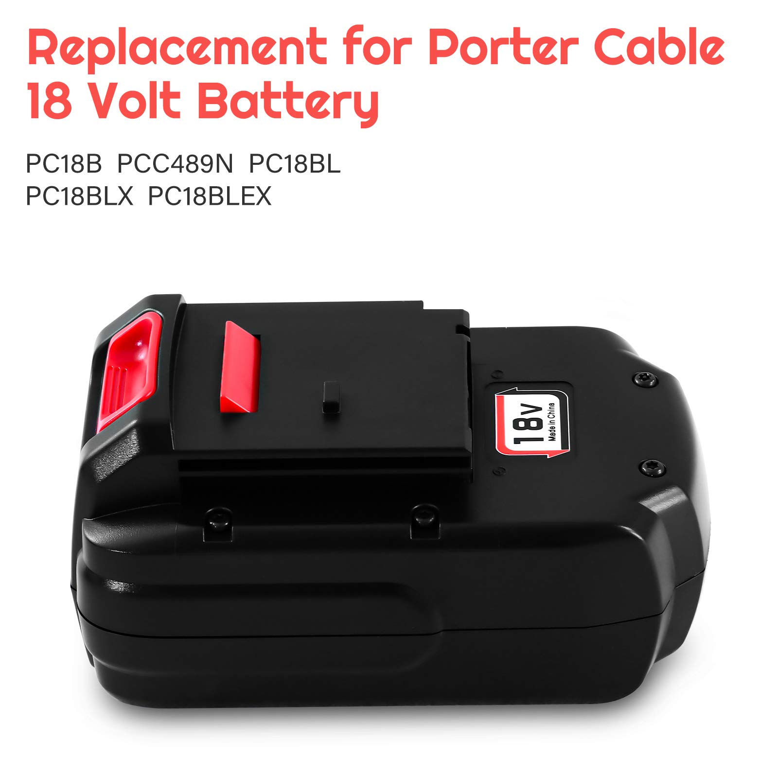 2-Pack [Upgraded to 4500mAh] High Capacity Ni-Mh PC18B Replacement ...