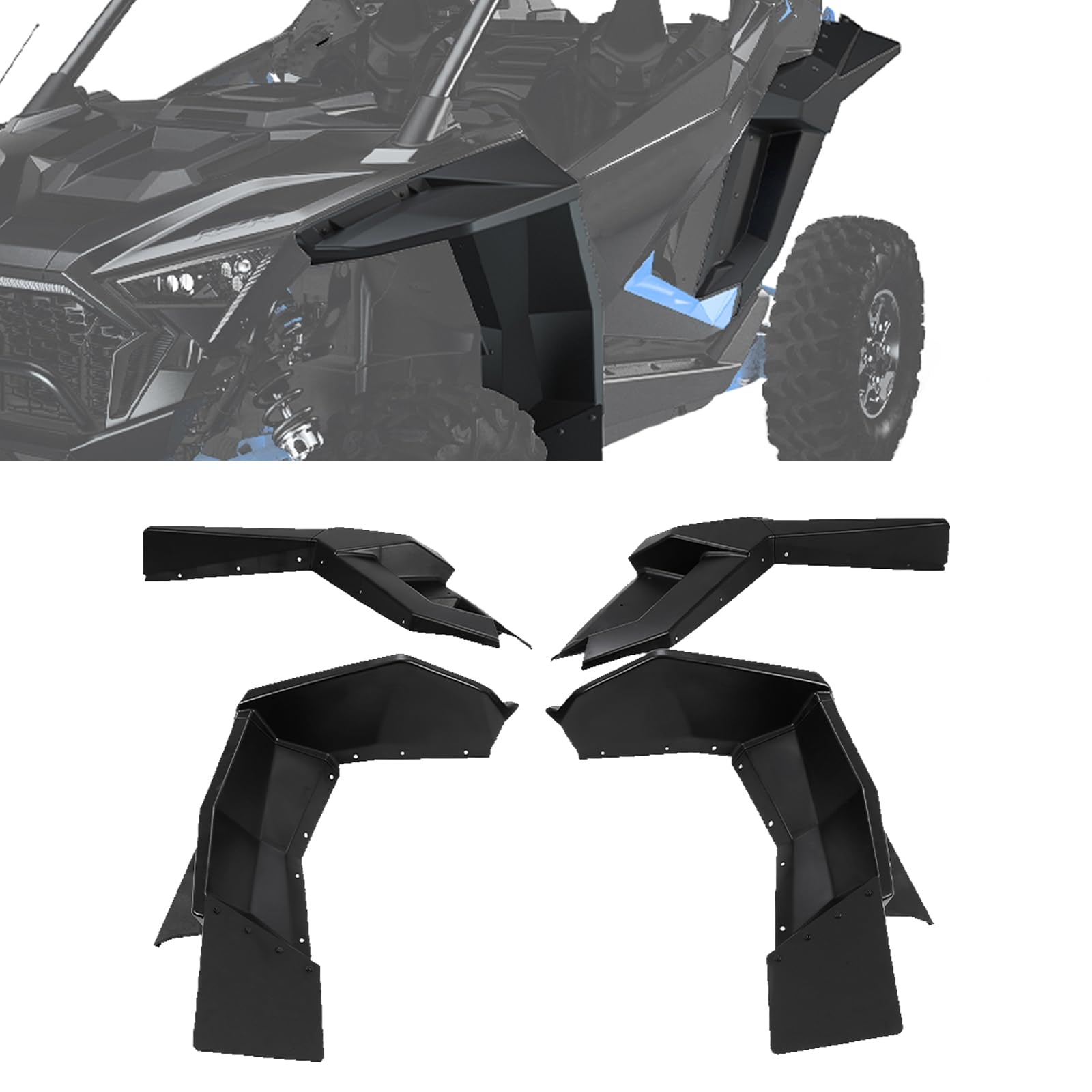Amazon.com: KUAFU 4Pcs Fender Flare Compatible with 2020-2024 Polaris ...