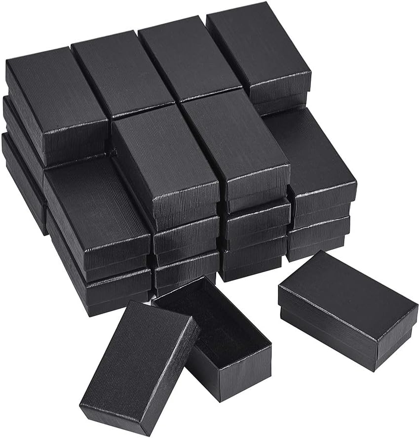 BENECREAT 24 Pack Diamond Pattern Cardboard Jewelry Boxes 8x5x3cm ...