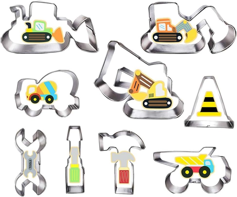 Amazon.com: Construction Cookie Cutter Set-3 Inches-9 Piece- Excavator ...