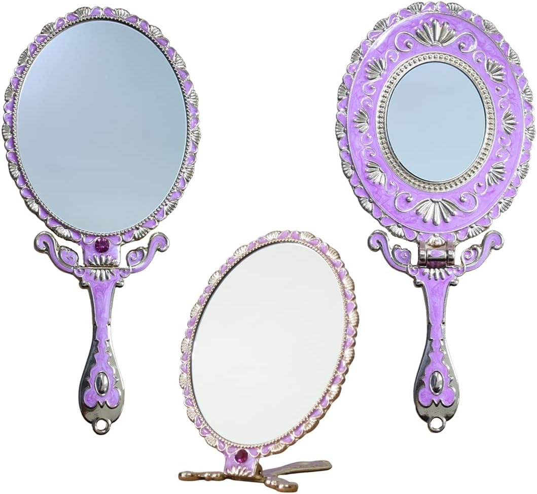 Amazon.com: Embossed Butterfly Handheld Mirror with Folding Handle ...